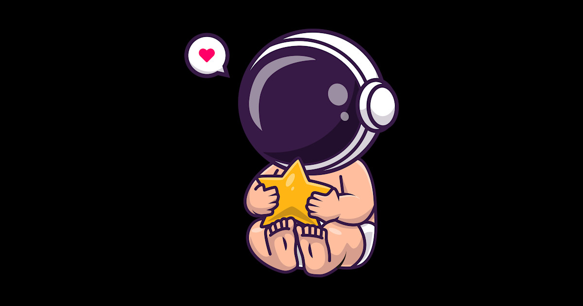 Cute Baby Astronaut Hug Star Cartoon - Cute Baby Astronaut Hug Star ...