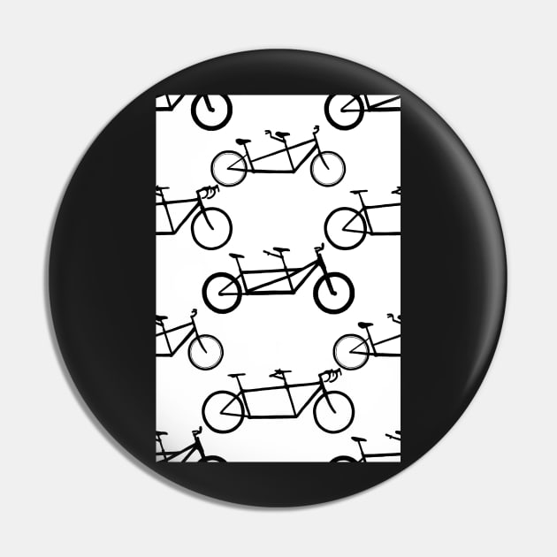 Tandem types pattern - black on white - Tandem - Pin | TeePublic