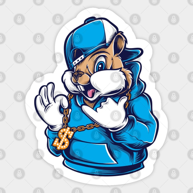 funny bugs bunny in Hip Hop style - Hip Hop - Sticker | TeePublic