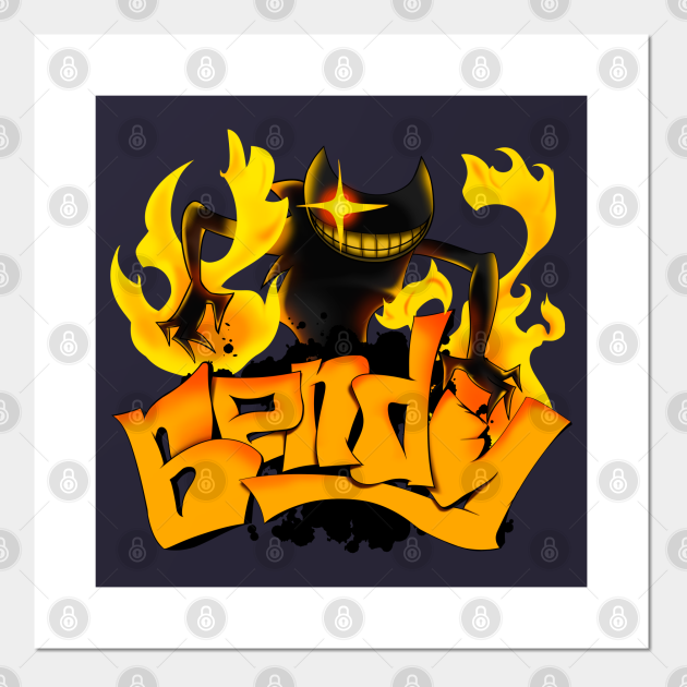 FNF BATIR BATDR Nightmare Bendy Graffiti Art - Bendy Fnf - Posters and ...