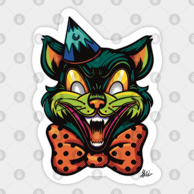 Retro Cat Mask - Halloween - Sticker | TeePublic