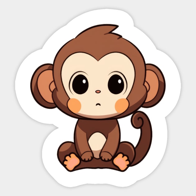 Cute little monkey - Animals - Sticker | TeePublic