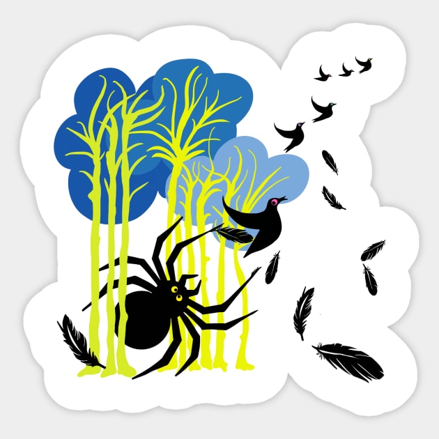 A NARROW ESCAPE. - Spider - Sticker | TeePublic
