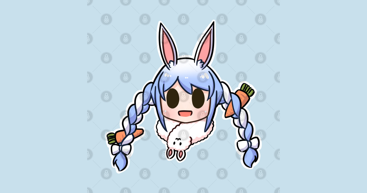 Usada Pekora chibi head - Pekora - T-Shirt | TeePublic