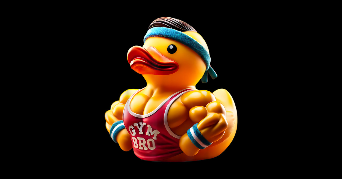 Gym Bro Rubber Duck Muscle Bodybuilder Fitness Gym - Gym - Sticker ...