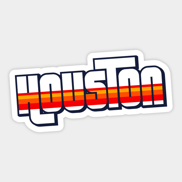Retro Houston Word Art with Stripes - Houston - Sticker | TeePublic