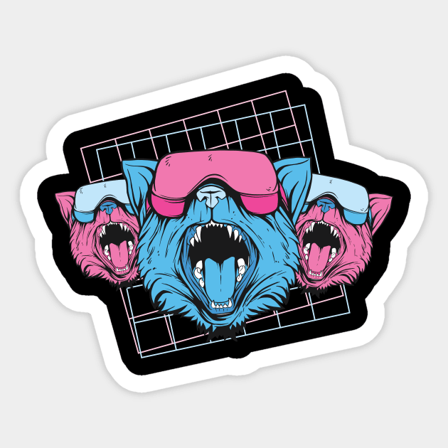 Virtual Reality Cats - VR Kitten Design - Cat Gifts - Sticker | TeePublic