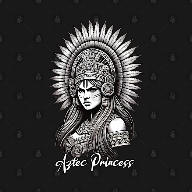 Aztec Princess Warrior | Tribal Art - Aztec Princess - T-Shirt | TeePublic