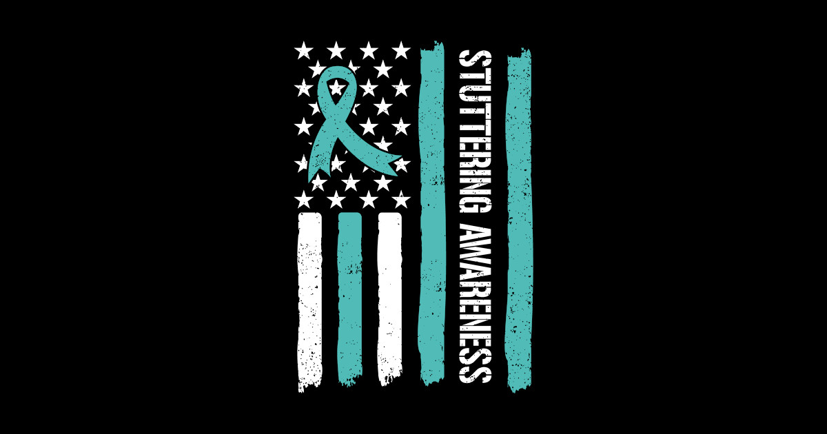 Stuttering Awareness Month American Flag Ribbon - Stuttering Awareness ...