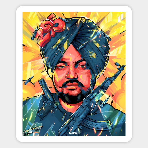 sidhu moose wala - Sidhu Moose Wala - Sticker | TeePublic