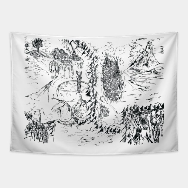 Middle Earth Map LOTR - Lord Of The Rings - Tapestry | TeePublic