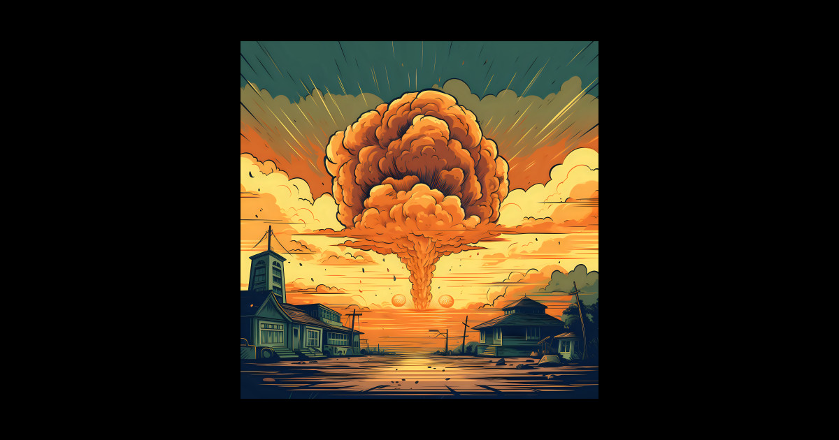 Nuclear detonation illustration - Nuclear Bomb - Sticker | TeePublic