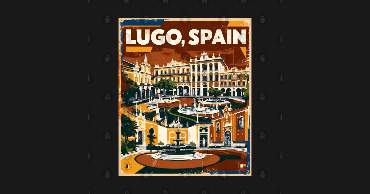 Lugo Spain Vintage Travel Tourism - Spain - T-Shirt | TeePublic