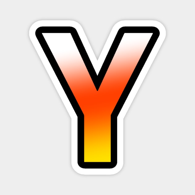 Fire Letter Y - Monogram - Magnet | TeePublic