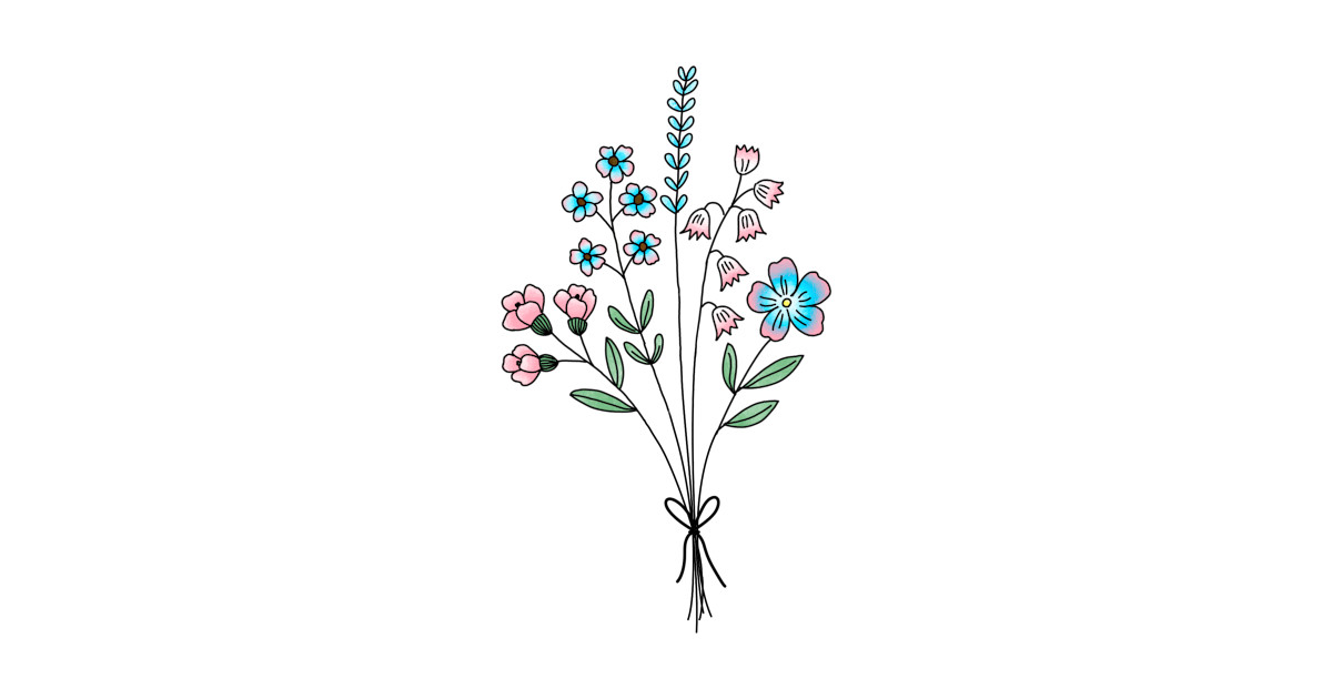 Subtle trans flower bouquet - Trans Pride - T-Shirt | TeePublic