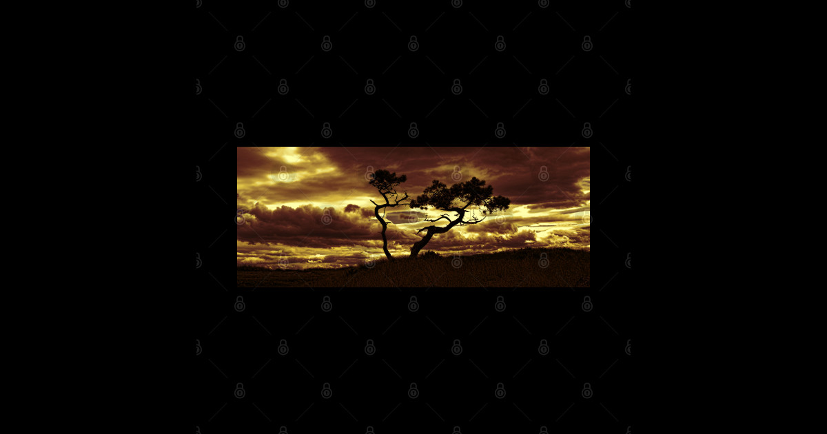 Tree Dance 3(Sepia-Gold) - Tree - Sticker | TeePublic