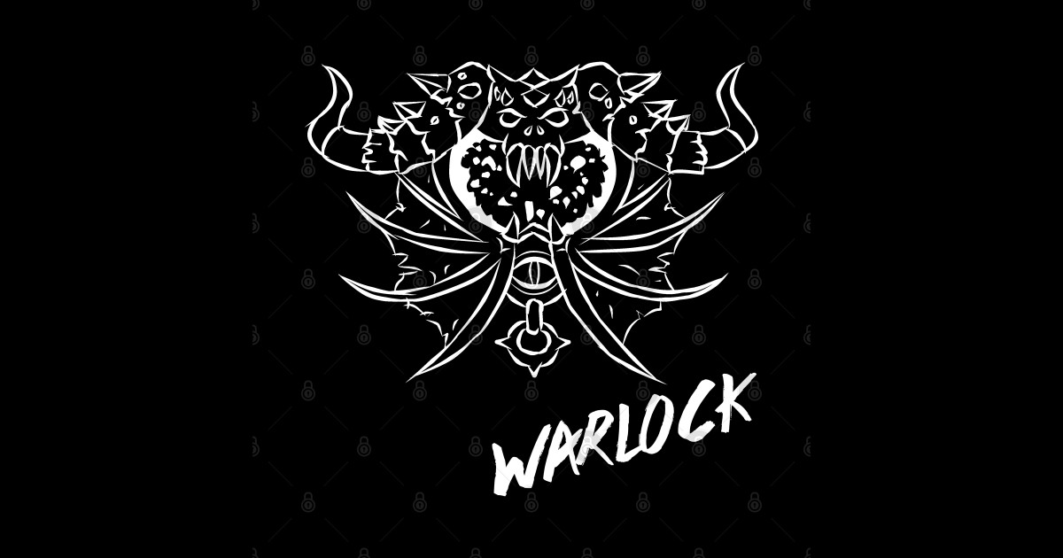 Warlock Crest (White) - Wow - Sticker | TeePublic
