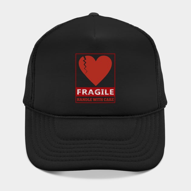 Fragile Label Handle with Care - Heart shape - Fragile - Hat | TeePublic