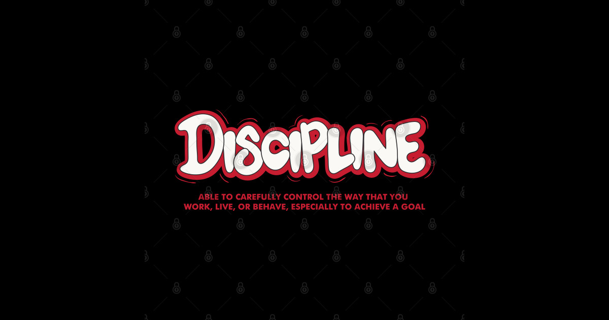 Discipline word lettering art - 90s - Sticker | TeePublic
