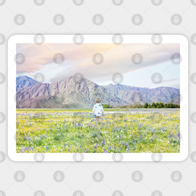 The Flower Field - Surrealism - Sticker | TeePublic