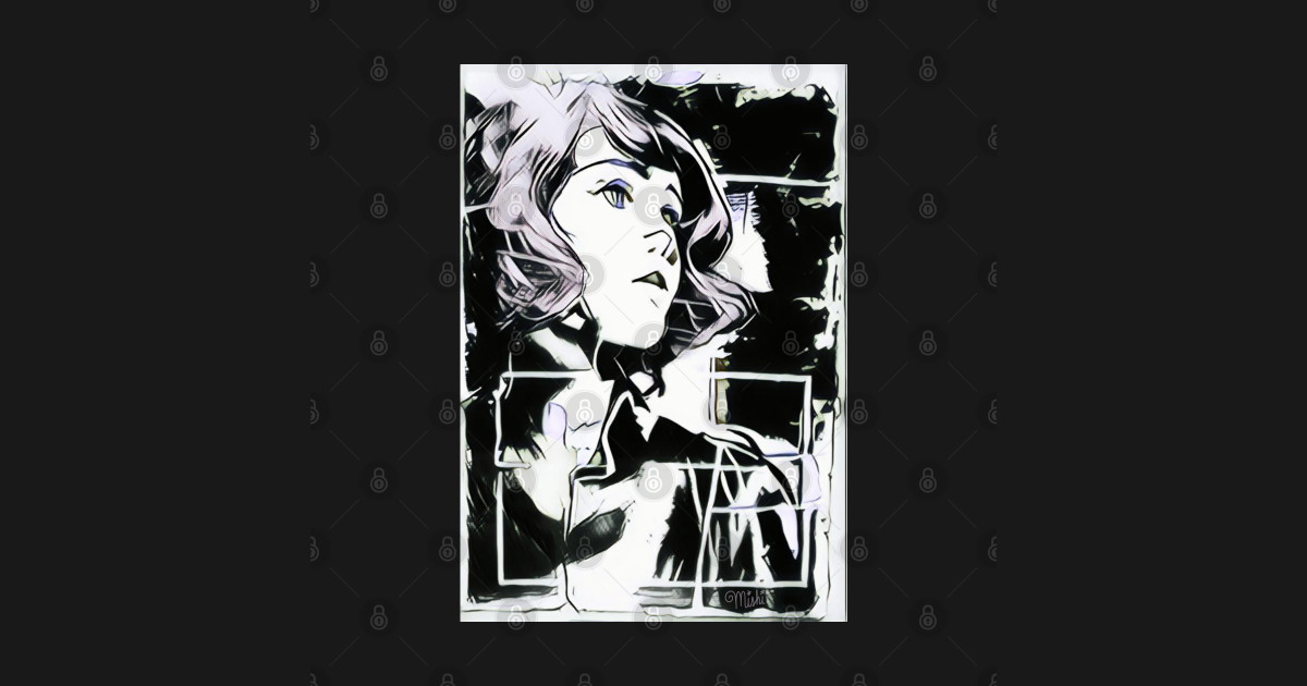 Lost Lass Looking - Purple Haired Woman Art - T-Shirt | TeePublic