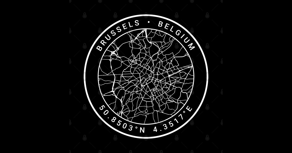 Brussels Map - Brussels - Sticker | TeePublic