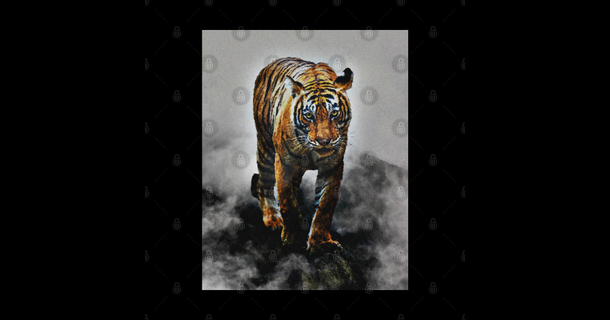 Tiger in the Mist - Tiger - Sticker | TeePublic
