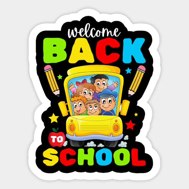 Welcome Back to School School Bus - Back To School - Sticker | TeePublic