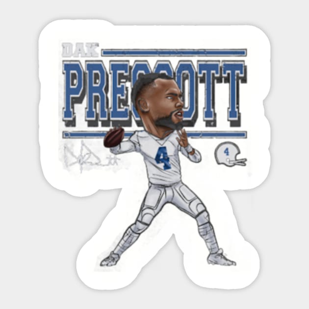 Dak Prescott Dallas Cartoon - Dak Prescott - Sticker | TeePublic