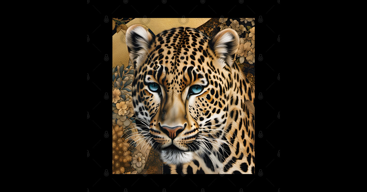 Leopard with Gold Texture Background - Leopard - Posters and Art Prints ...