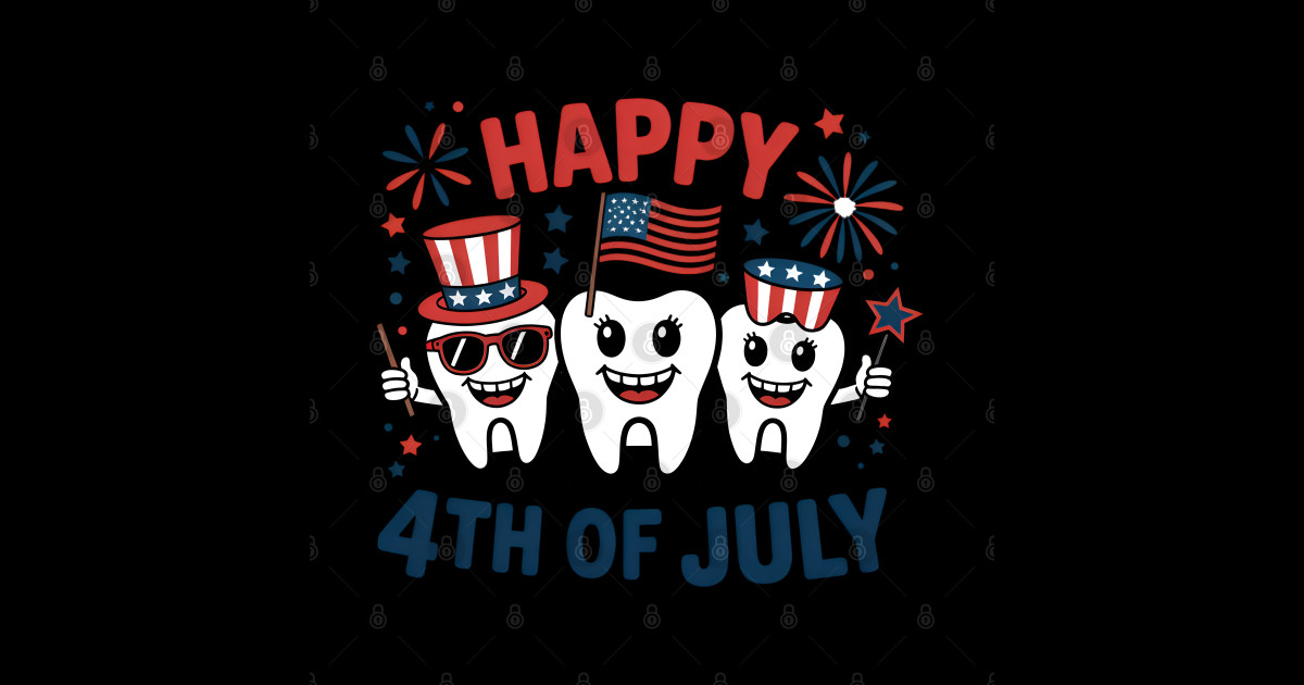 Happy 4th of july Dental Tooth American Flag Dentist - American Flag ...