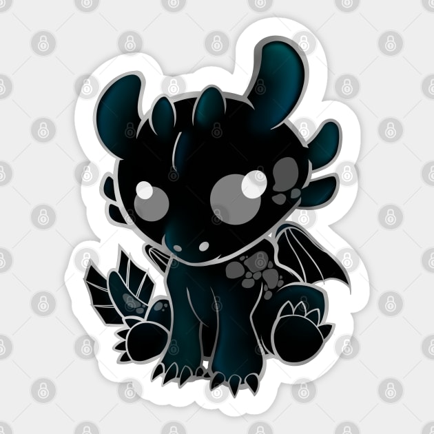 Kawaii night fury - Toothless - Sticker | TeePublic