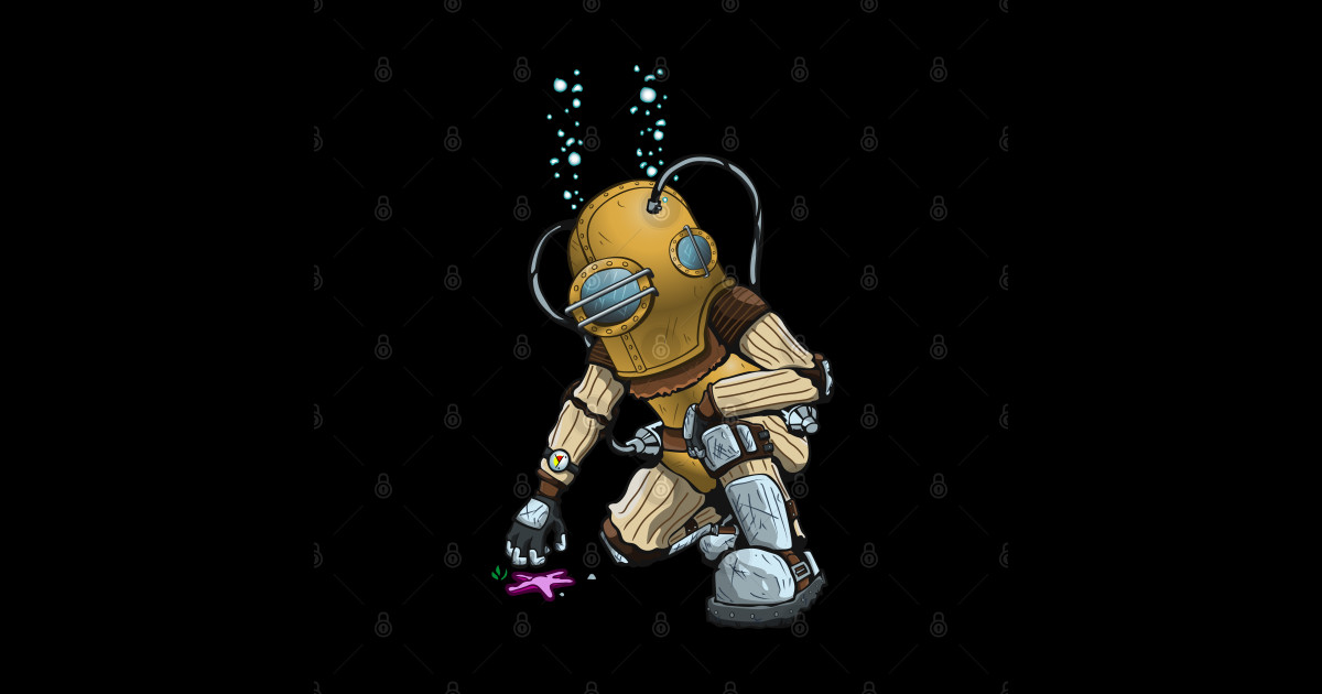 Deep Sea Diver - Big Daddy (Coloured) - Bioshock - Sticker | TeePublic