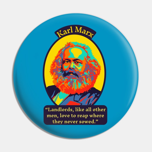 Karl Marx Portrait and Quote - Karl Marx - Pin | TeePublic