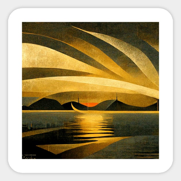 Art Deco Cityscape 1920s - Cityscape - Sticker | TeePublic