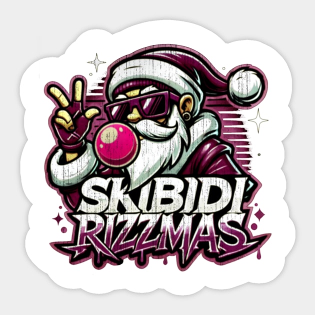 vintage santa skibidi rizzmas - Skibidi Rizzmas - Sticker | TeePublic