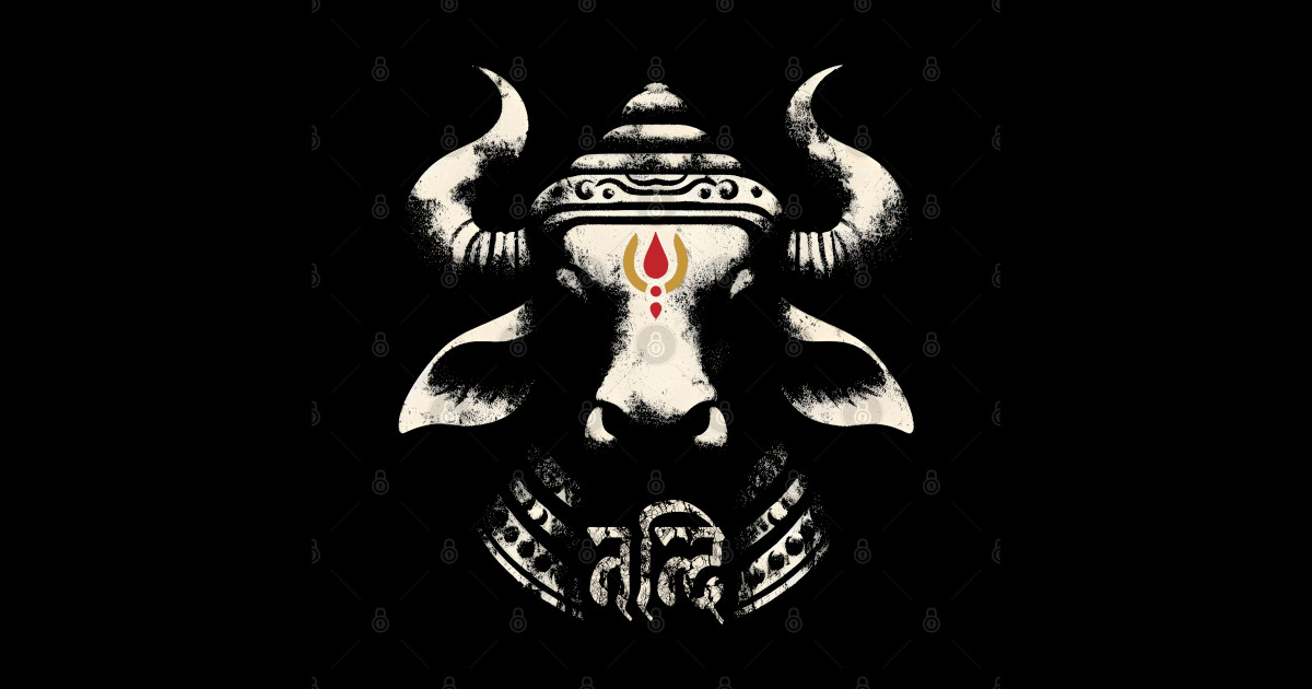 Sacred Bull Nandi (नन्दि) - Vahana of Lord Shiva - Shiva - Sticker ...
