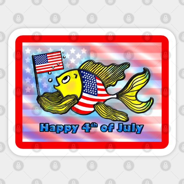 Happy 4th of July-Red White Blue fish - Happy 4th Of July Fish Party ...