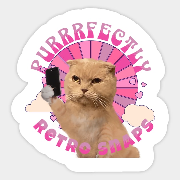 purrfectly retro snaps - Cat - Sticker | TeePublic