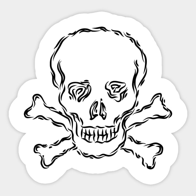 Skull and Bones - Skull And Bones - Sticker | TeePublic