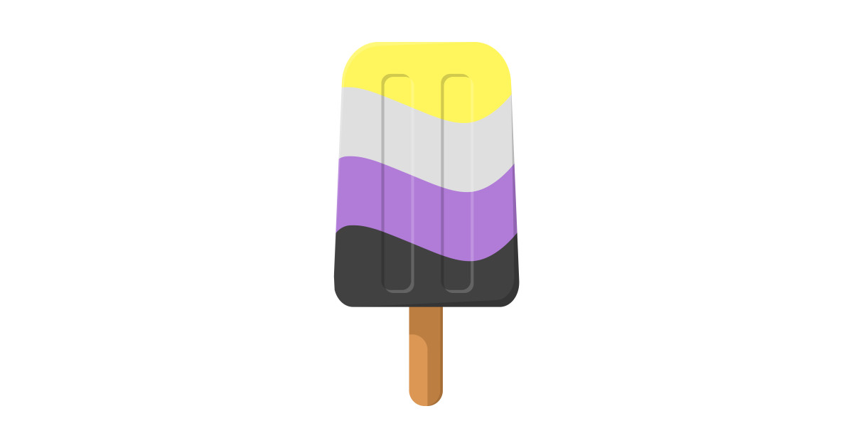 Cute Non-Binary Pride Flag Popsicle - Popsicle - T-Shirt | TeePublic