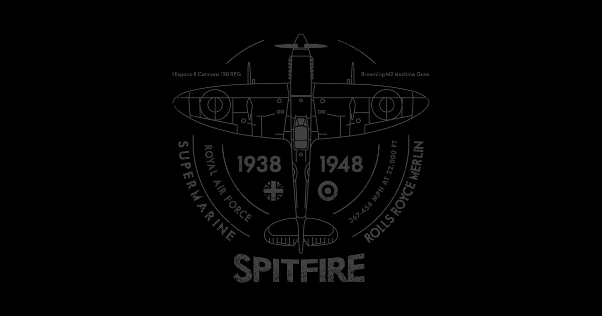 Vintage RAF Spitfire WW2 Fighter Plane - Spitfire - Sticker | TeePublic