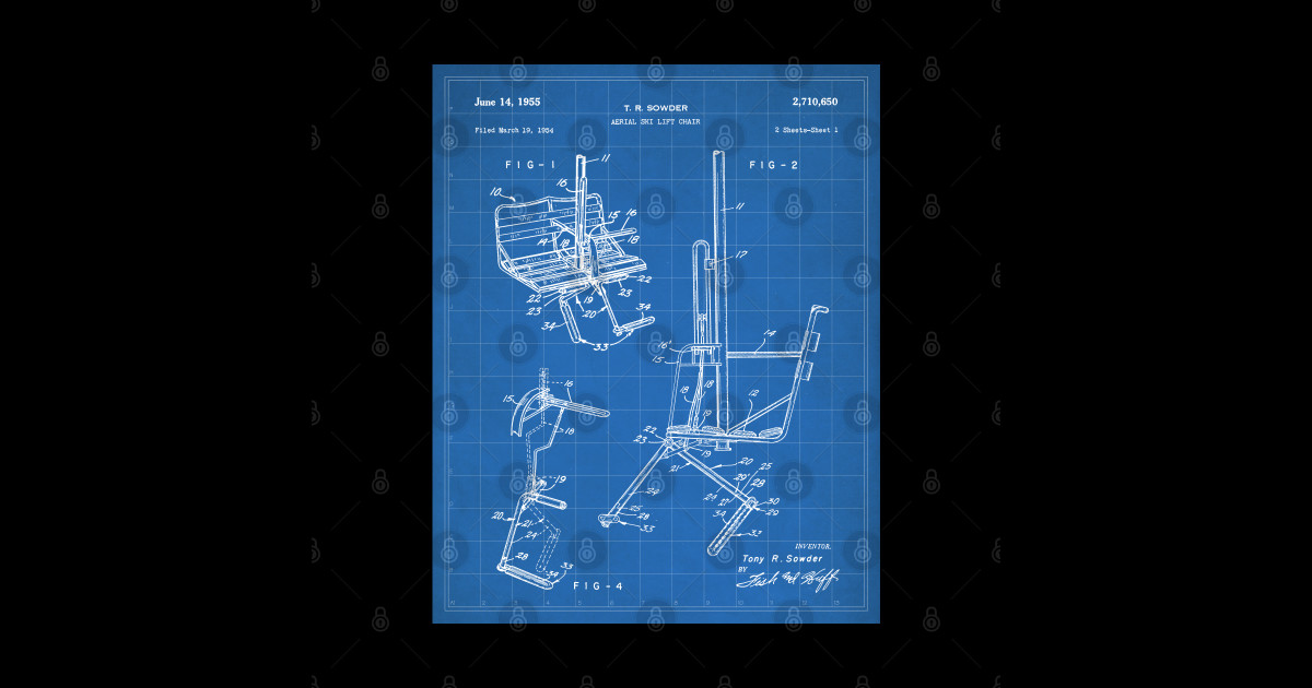Skiing Patent - Ski Chalet Ski Fan Art - Blueprint - Skiing Patent ...