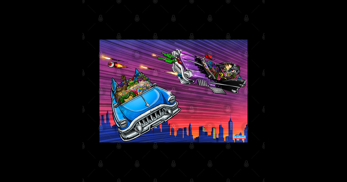 Foot Cruiser vs Turtles Cruiser - Tmnt Ninja Turtles - Sticker | TeePublic