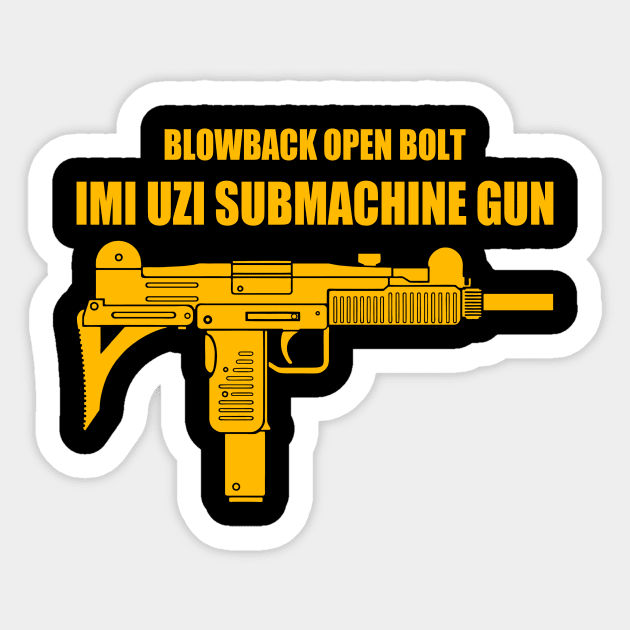Uzi submachine gun - Rifle - Sticker | TeePublic