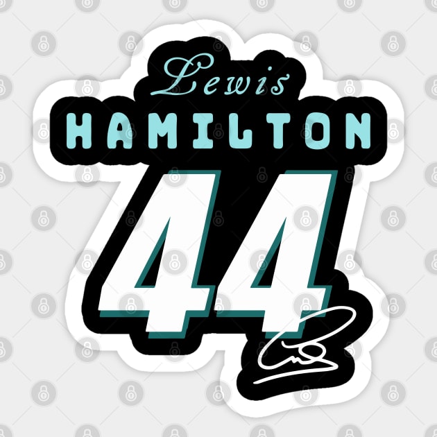 Lewis Hamilton 44 - F1 2023 - Lewis Hamilton 44 - Sticker | TeePublic