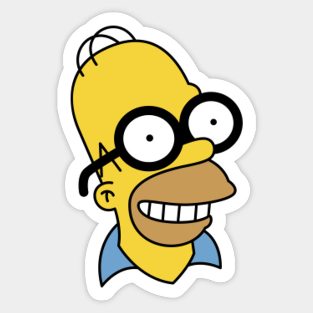 Homer Simpson Glasses - Simpsons - Sticker | TeePublic