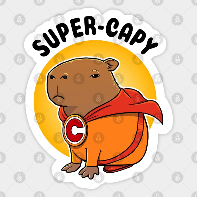 Super-Capy Capybara Superhero - Capybara - Sticker | TeePublic