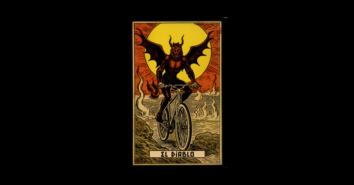El Diablo: The Devil Riding a Bike Tarot Card Art - The Devil - Posters ...