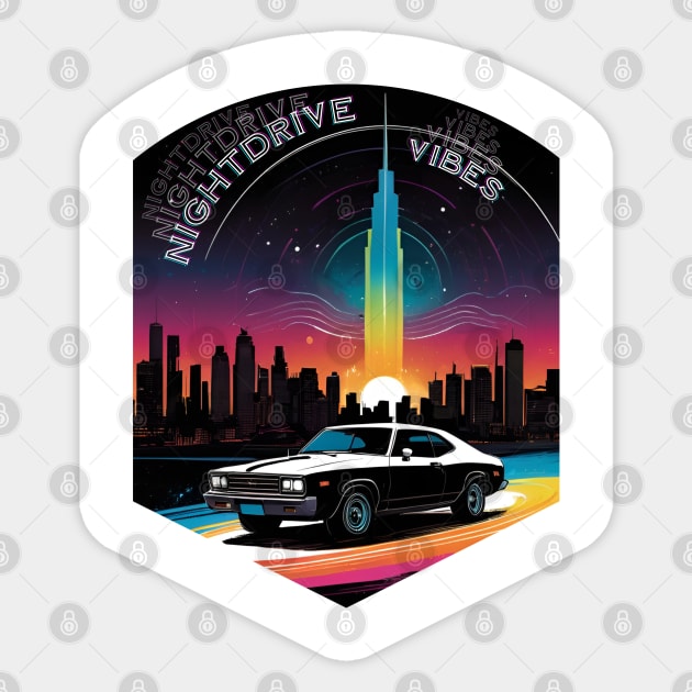 NIGHTDRIVE VIBES NIGHT DRIVE - Vibes - Sticker | TeePublic